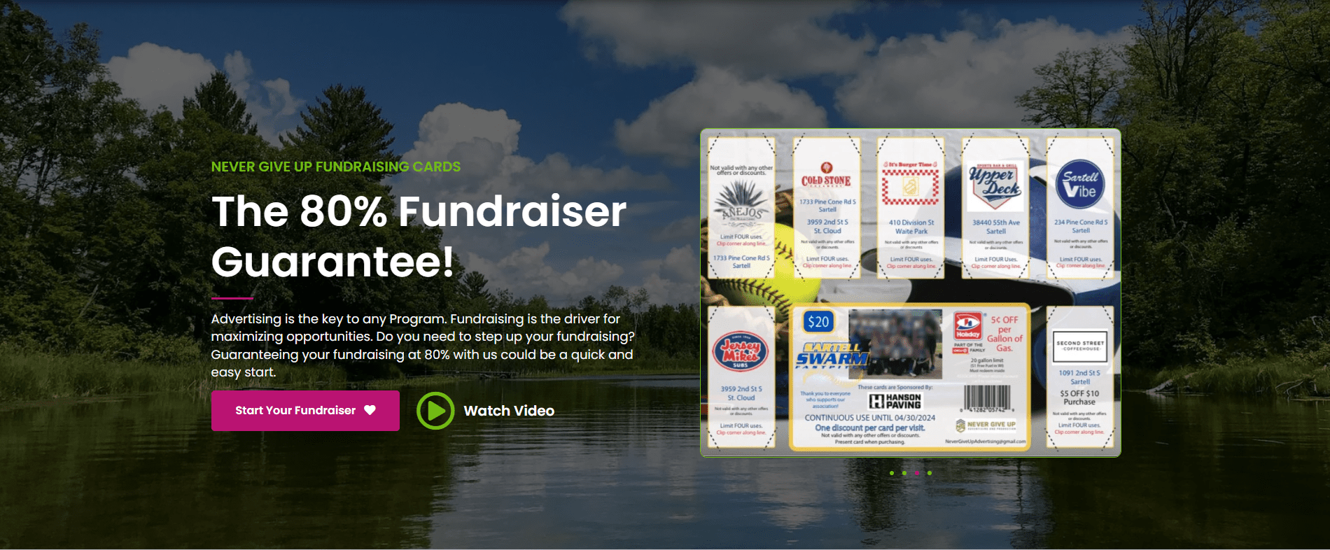Never Give Up Fundraising Cards - The 80% Fundraiser Guarantee!